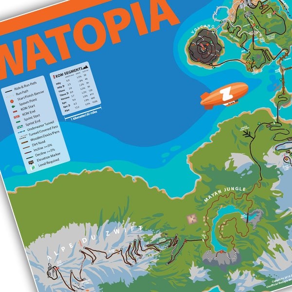 Zwift Watopia Map Poster (24x36") - Zwift Insider