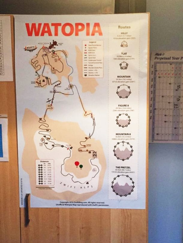 Watopia map pain cave gallery | Zwift Insider