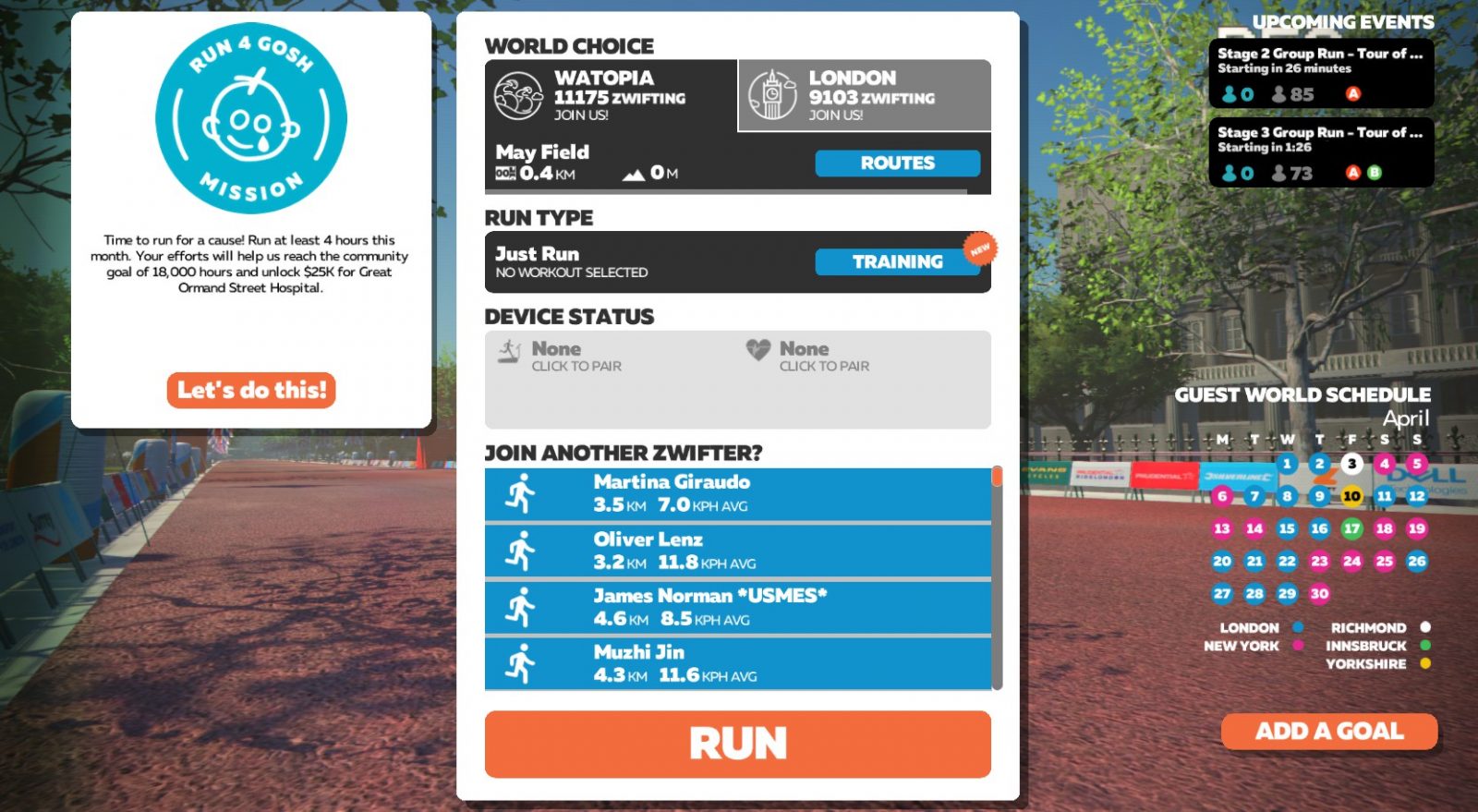 Run 4 Gosh Mission Announced | Zwift Insider