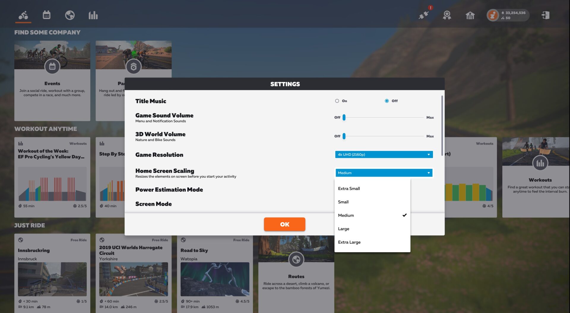 Home Screen Scaling: How To Change the Size of Zwift’s Home Screen UI ...