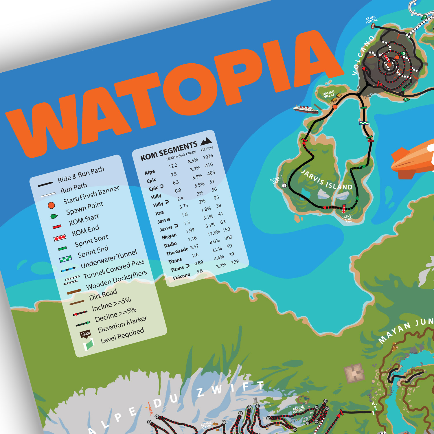 New Watopia Map Poster v2.3 Available for Pre-Order | Zwift Insider